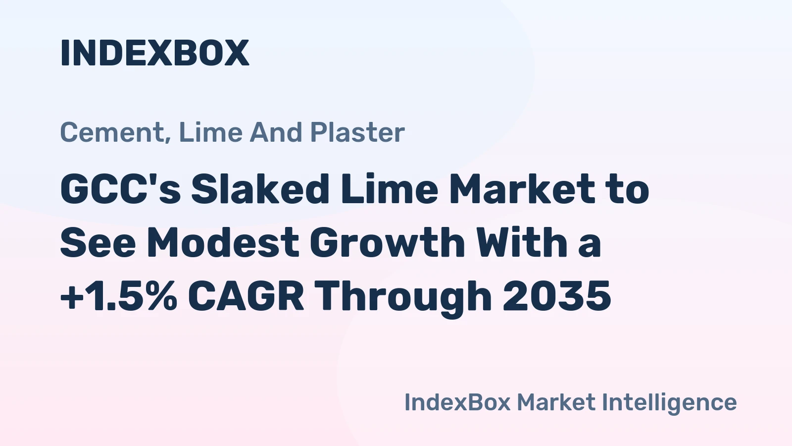 GCC's Slaked Lime Market to See Modest Growth With a +1.5% CAGR Through 2035