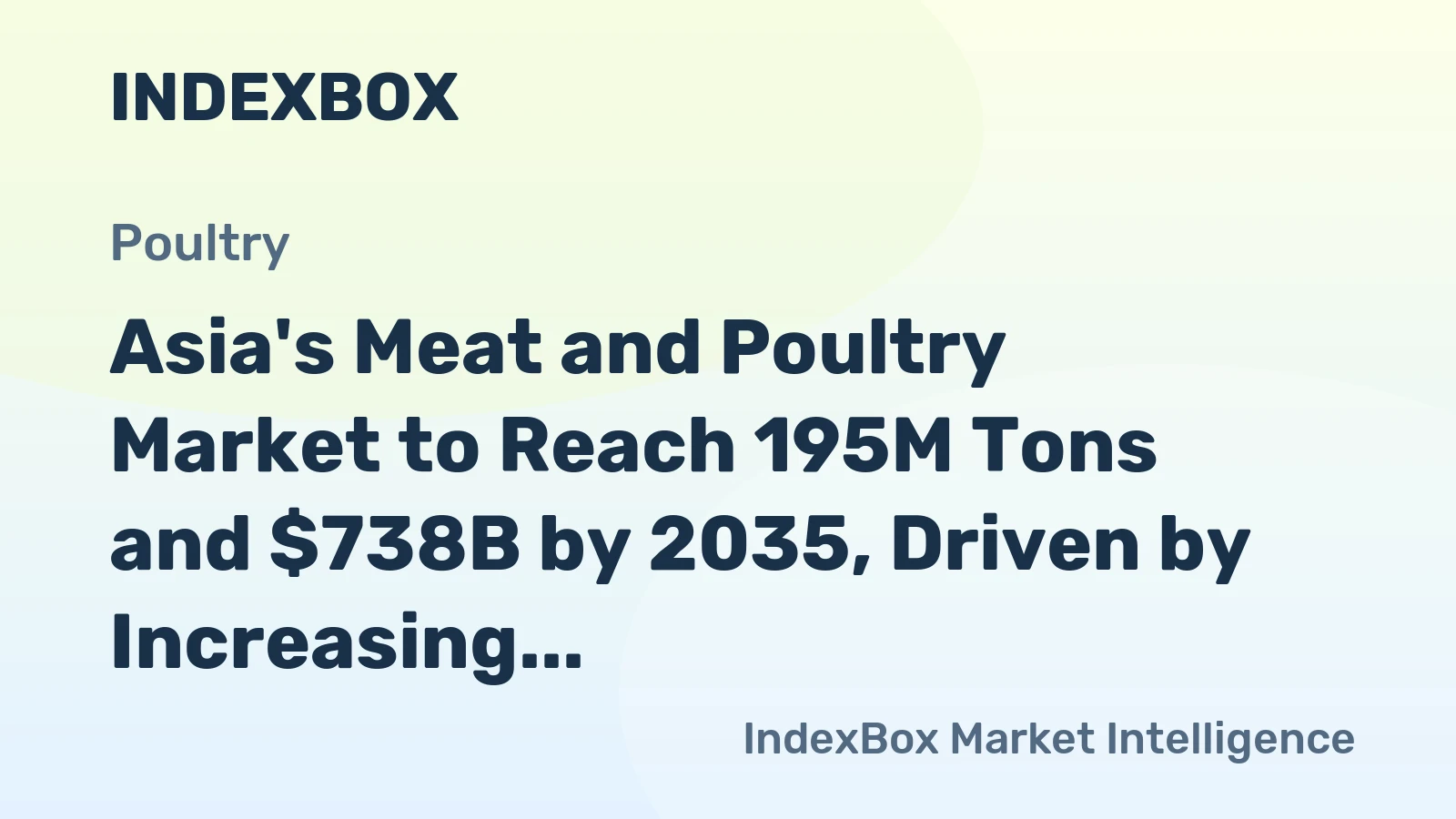 Asia's Meat and Poultry Market to Reach 195M Tons and $738B by 2035, Driven by Increasing Demand