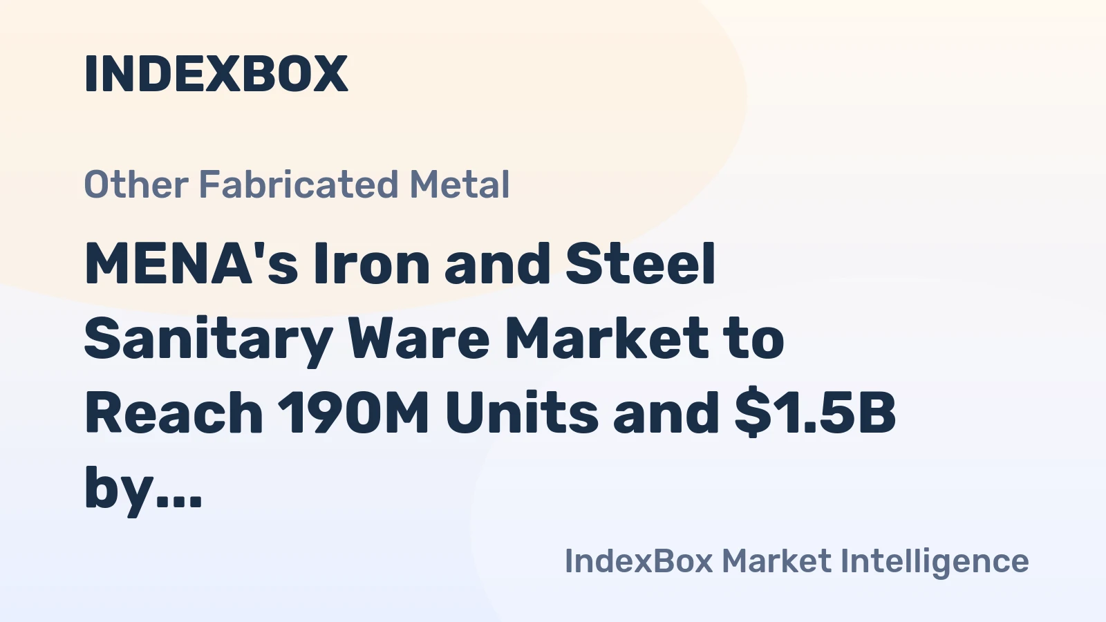 MENA's Iron and Steel Sanitary Ware Market to Reach 190M Units and $1.5B by 2035
