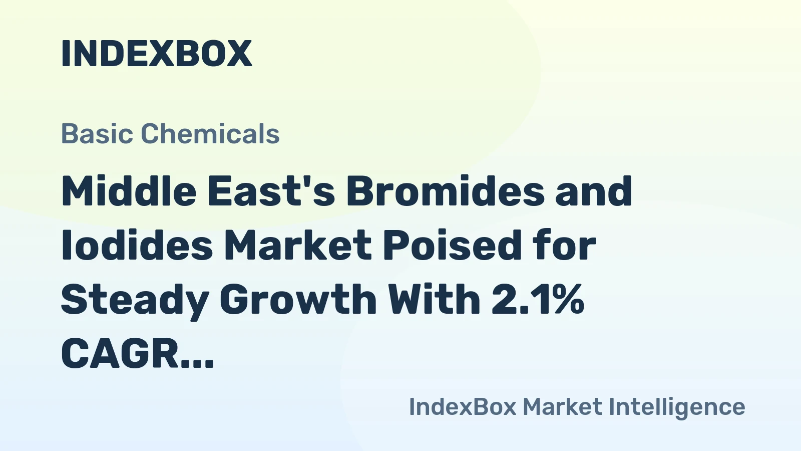Middle East's Bromides and Iodides Market Poised for Steady Growth With 2.1% CAGR Through 2035