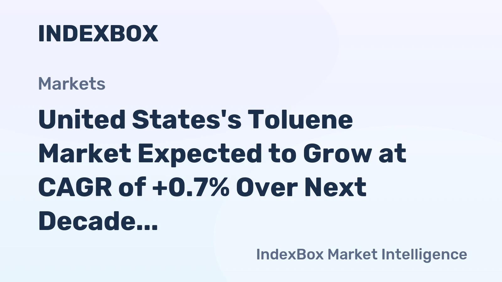 United States's Toluene Market Expected to Grow at CAGR of +0.7% Over Next Decade
