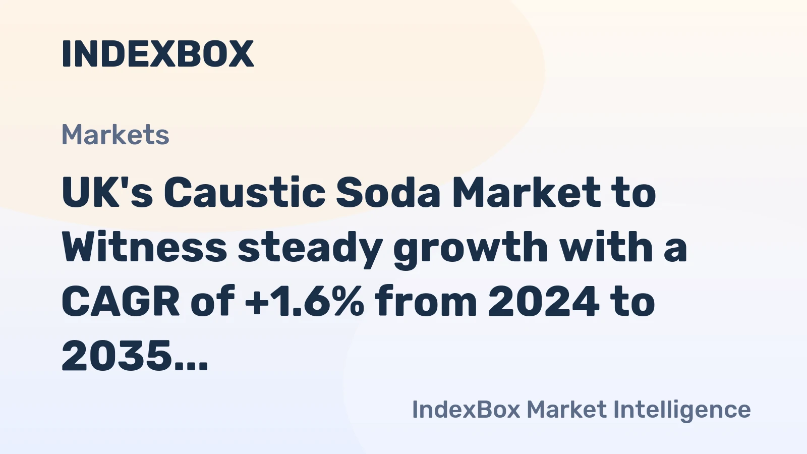 UK's Caustic Soda Market to Witness steady growth with a CAGR of +1.6% from 2024 to 2035