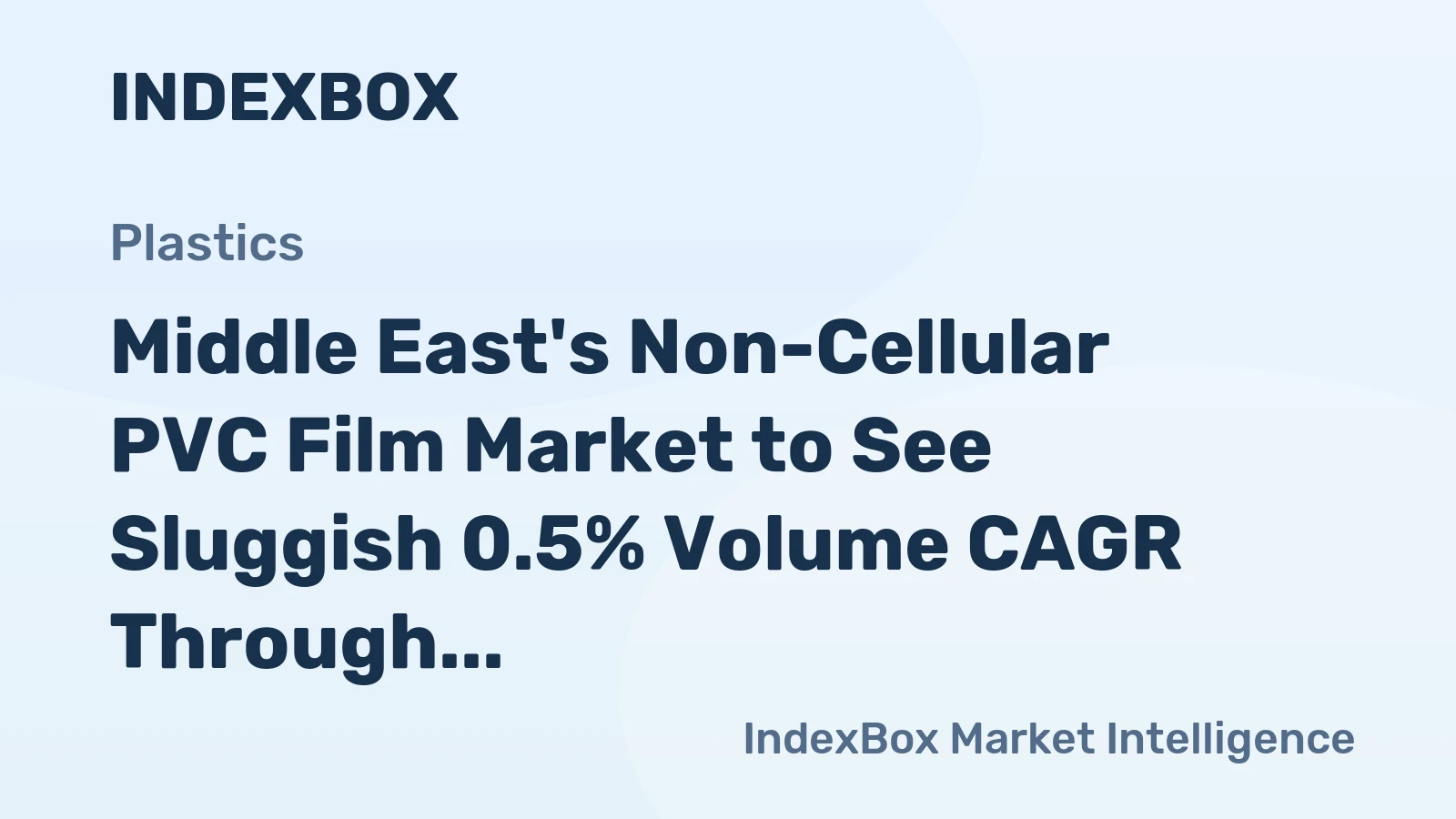 Middle East's Non-Cellular PVC Film Market to See Sluggish 0.5% Volume CAGR Through 2035