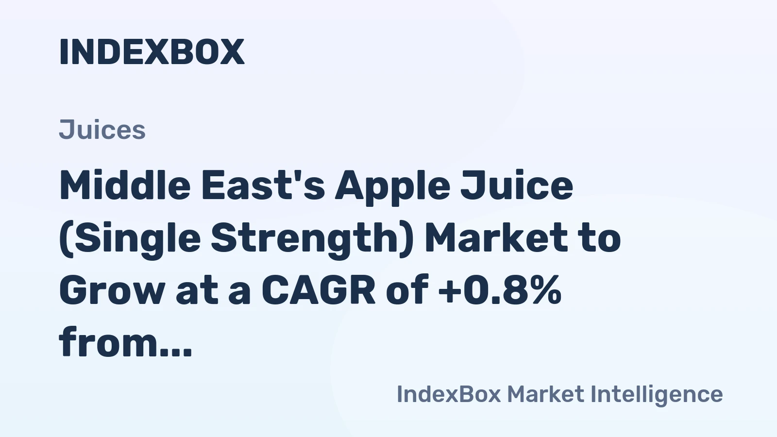 Middle East's Apple Juice (Single Strength) Market to Grow at a CAGR of +0.8% from 2024 to 2035