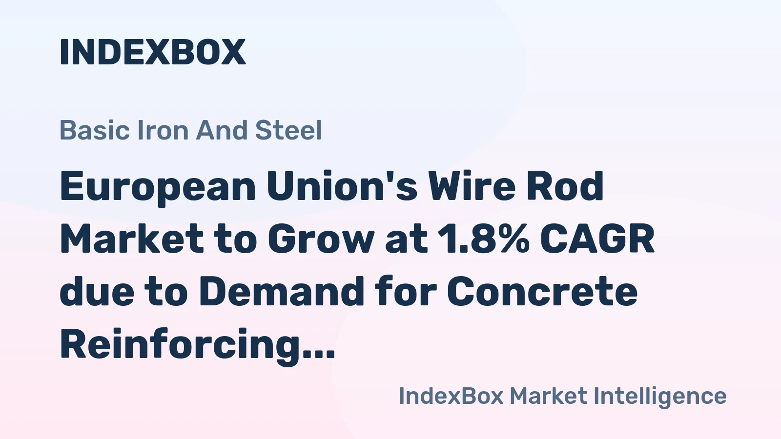 European Union's Wire Rod Market to Grow at 1.8% CAGR due to Demand for Concrete Reinforcing