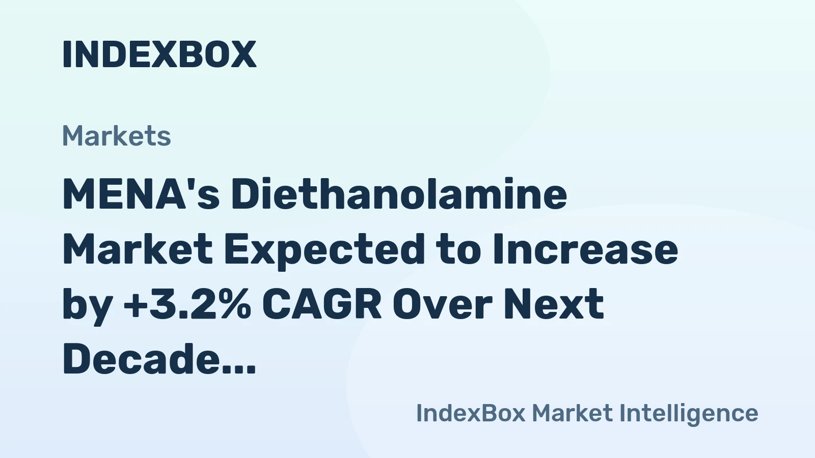 MENA's Diethanolamine Market Expected to Increase by +3.2% CAGR Over Next Decade