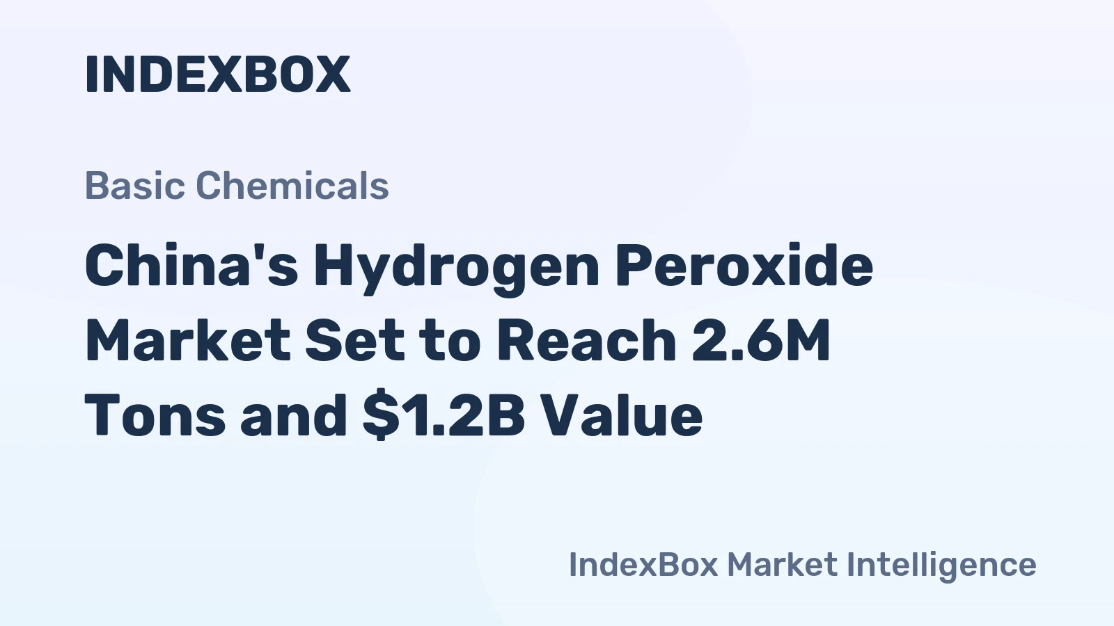 China's Hydrogen Peroxide Market Set to Reach 2.6M Tons and $1.2B Value