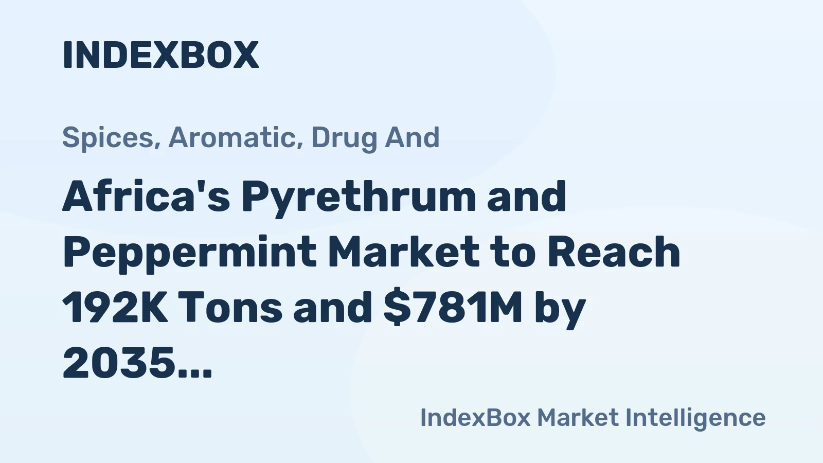 Africa's Pyrethrum and Peppermint Market to Reach 192K Tons and $781M by 2035, Driven by Rising Demand