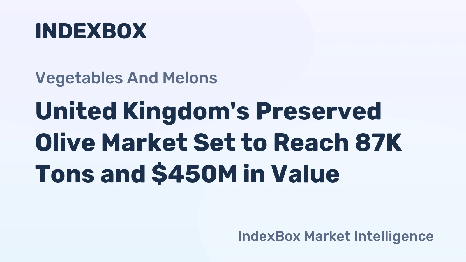United Kingdom's Preserved Olive Market Set to Reach 87K Tons and $450M in Value
