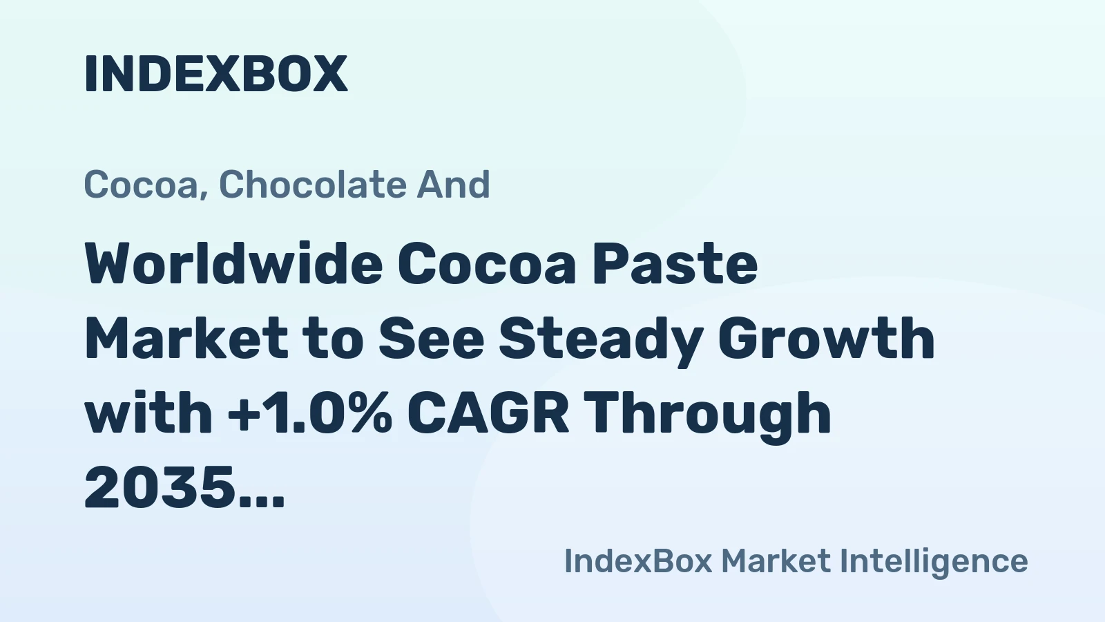 Worldwide Cocoa Paste Market to See Steady Growth with +1.0% CAGR Through 2035, Reaching $30.9B in Value