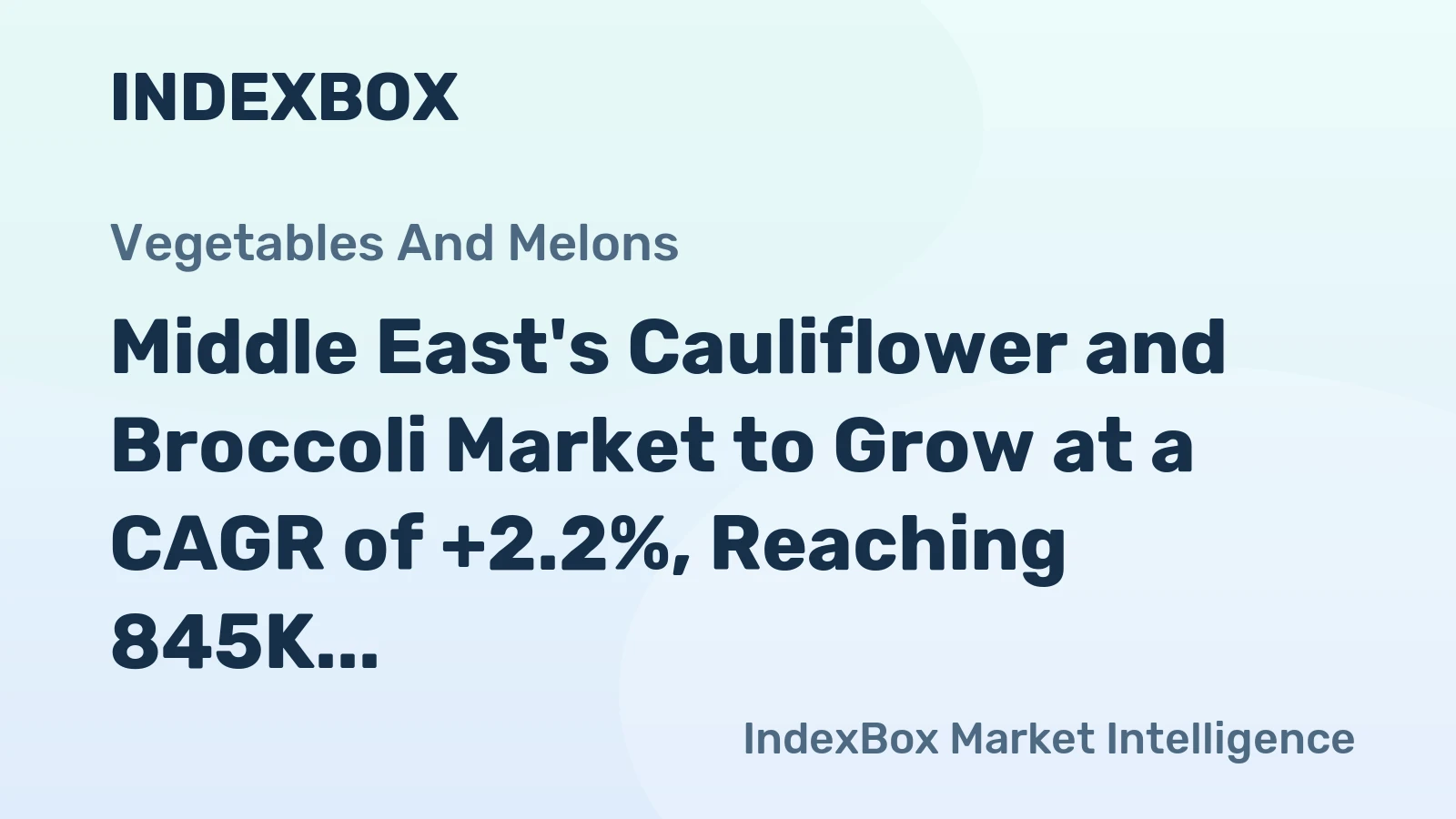 Middle East's Cauliflower and Broccoli Market to Grow at a CAGR of +2.2%, Reaching 845K Tons by 2035
