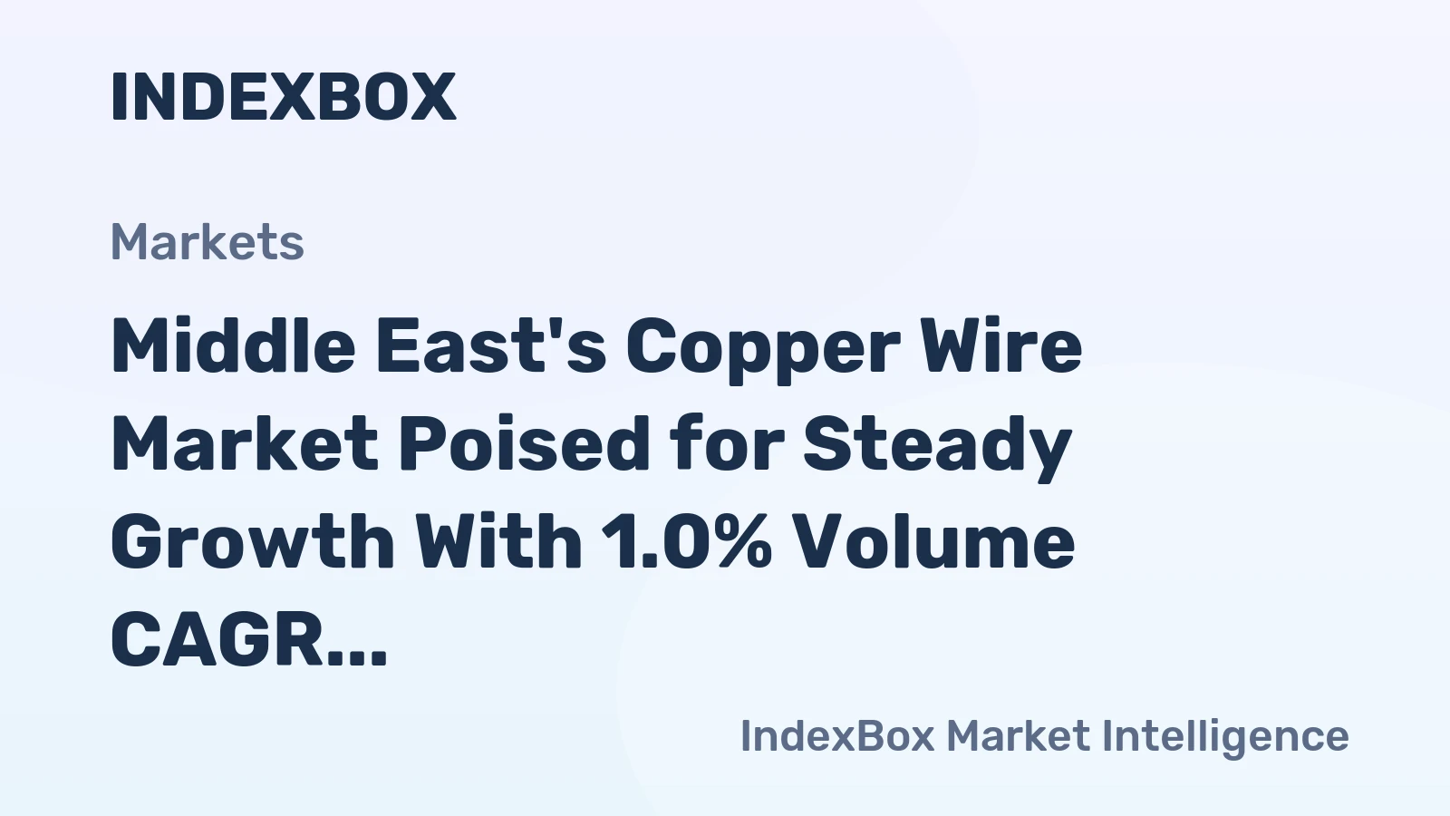 Middle East's Copper Wire Market Poised for Steady Growth With 1.0% Volume CAGR Through 2035