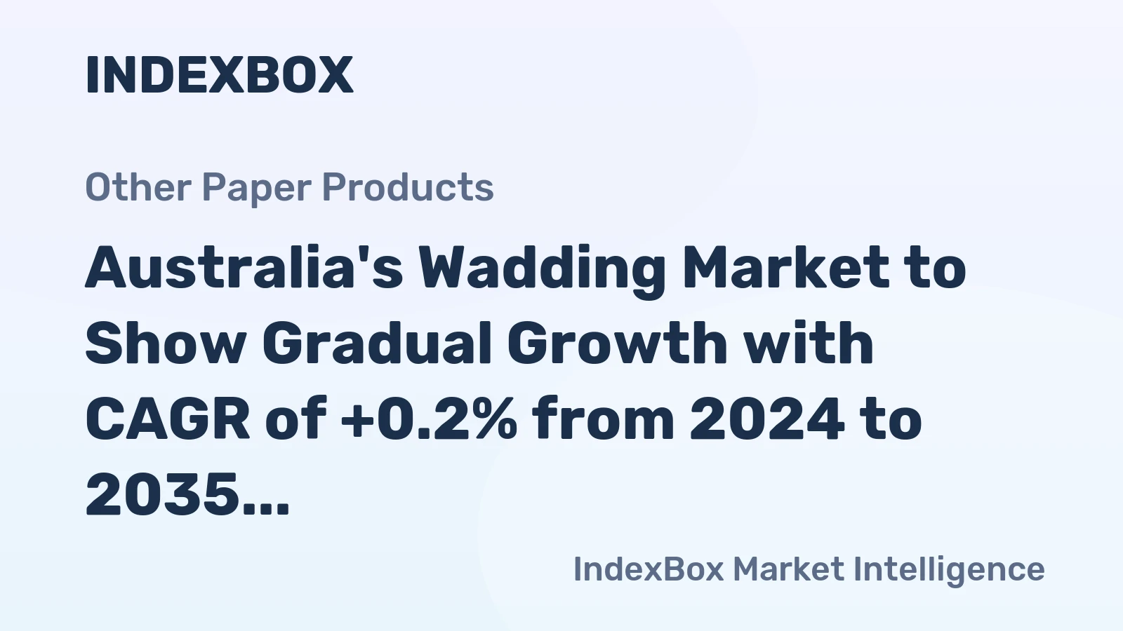 Australia's Wadding Market to Show Gradual Growth with CAGR of +0.2% from 2024 to 2035