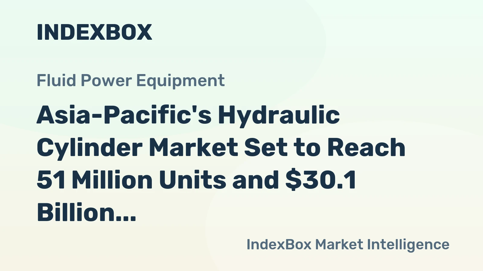 Asia-Pacific's Hydraulic Cylinder Market Set to Reach 51 Million Units and $30.1 Billion by 2035