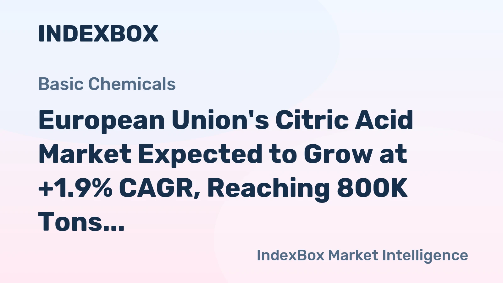 European Union's Citric Acid Market Expected to Grow at +1.9% CAGR, Reaching 800K Tons by 2035