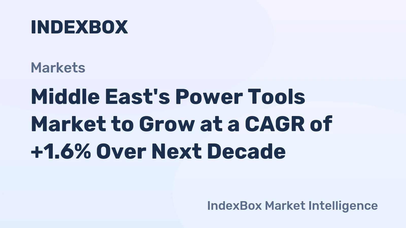 Middle East's Power Tools Market to Grow at a CAGR of +1.6% Over Next Decade