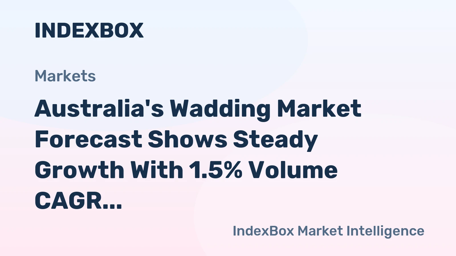 Australia's Wadding Market Forecast Shows Steady Growth With 1.5% Volume CAGR