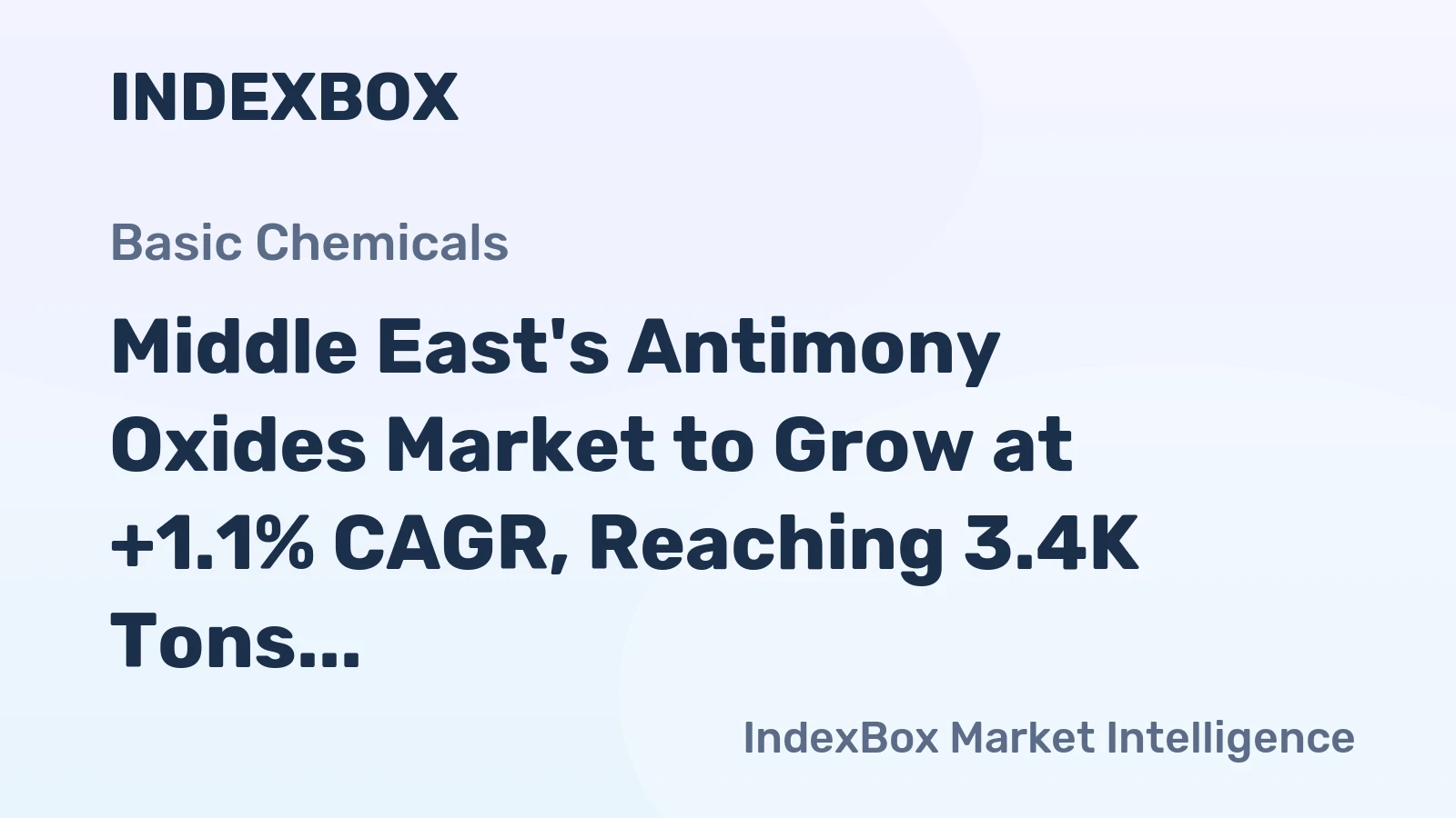 Middle East's Antimony Oxides Market to Grow at +1.1% CAGR, Reaching 3.4K Tons by 2035