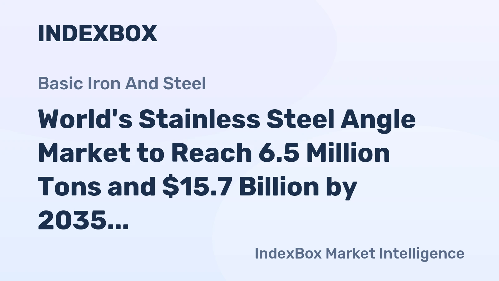 World's Stainless Steel Angle Market to Reach 6.5 Million Tons and $15.7 Billion by 2035