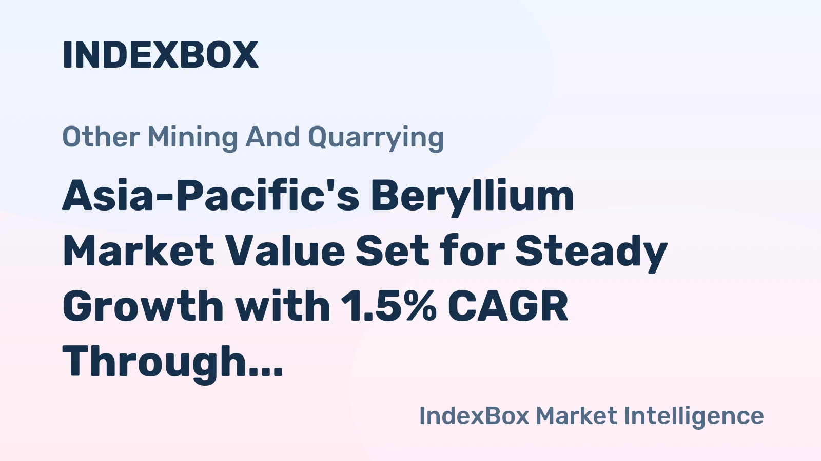 Asia-Pacific's Beryllium Market Value Set for Steady Growth with 1.5% CAGR Through 2035