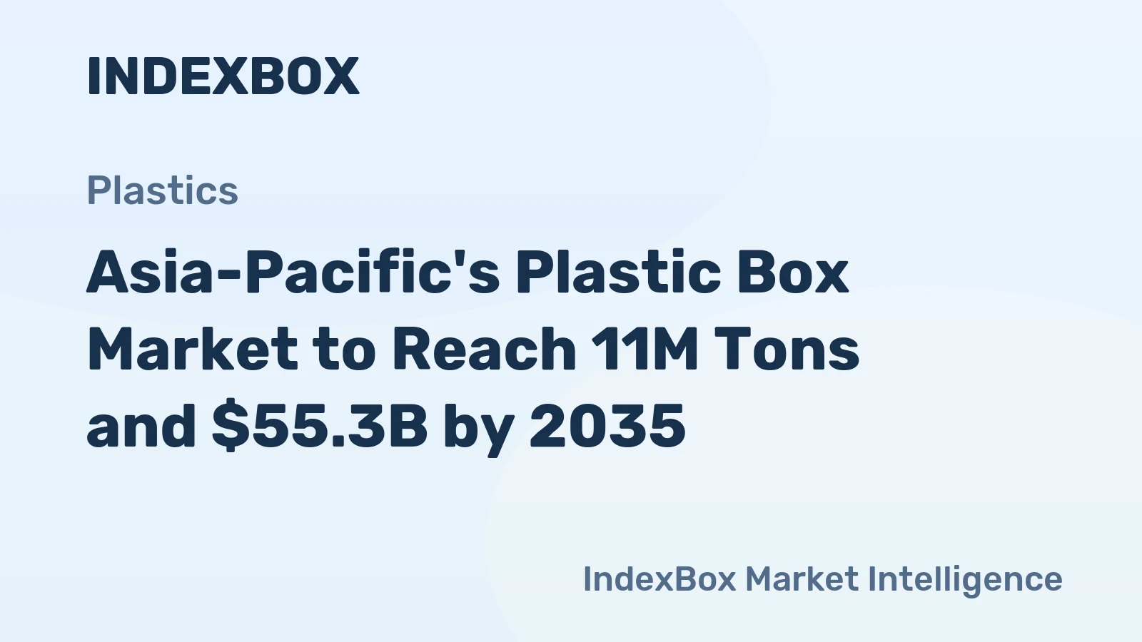 Asia-Pacific's Plastic Box Market to Reach 11M Tons and $55.3B by 2035
