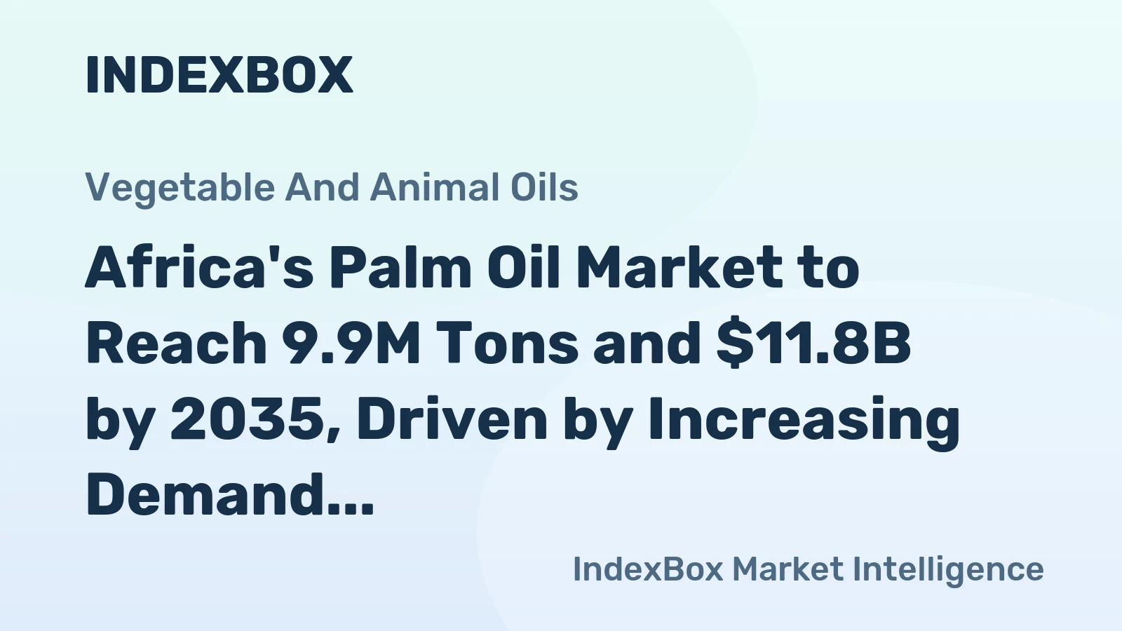 Africa's Palm Oil Market to Reach 9.9M Tons and $11.8B by 2035, Driven by Increasing Demand