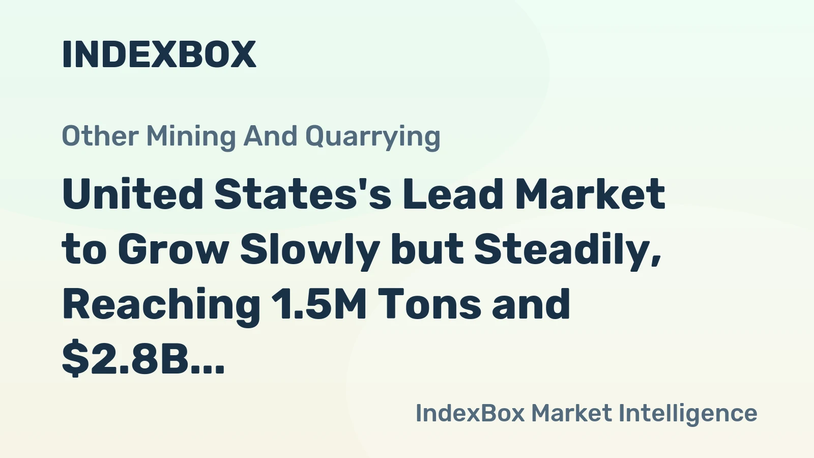 United States's Lead Market to Grow Slowly but Steadily, Reaching 1.5M Tons and $2.8B in Value by 2035