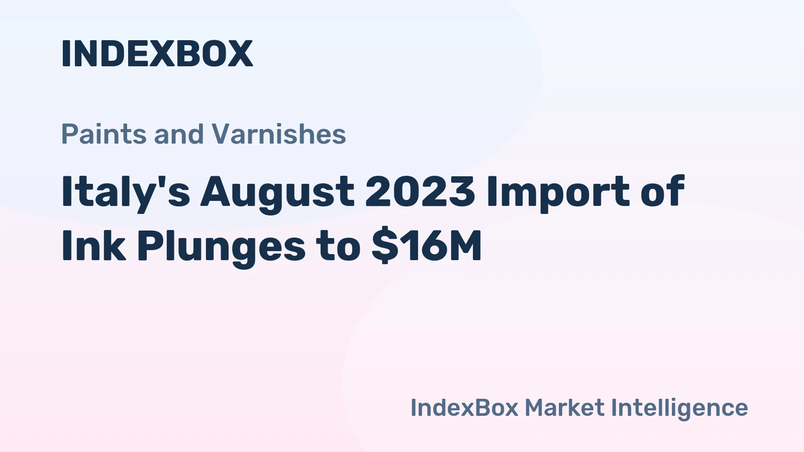 Italy's August 2023 Import of Ink Plunges to $16M