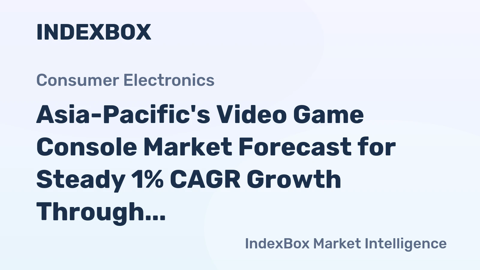 Asia-Pacific's Video Game Console Market Forecast for Steady 1% CAGR Growth Through 2035