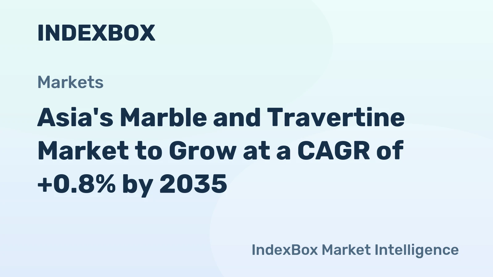 Asia's Marble and Travertine Market to Grow at a CAGR of +0.8% by 2035
