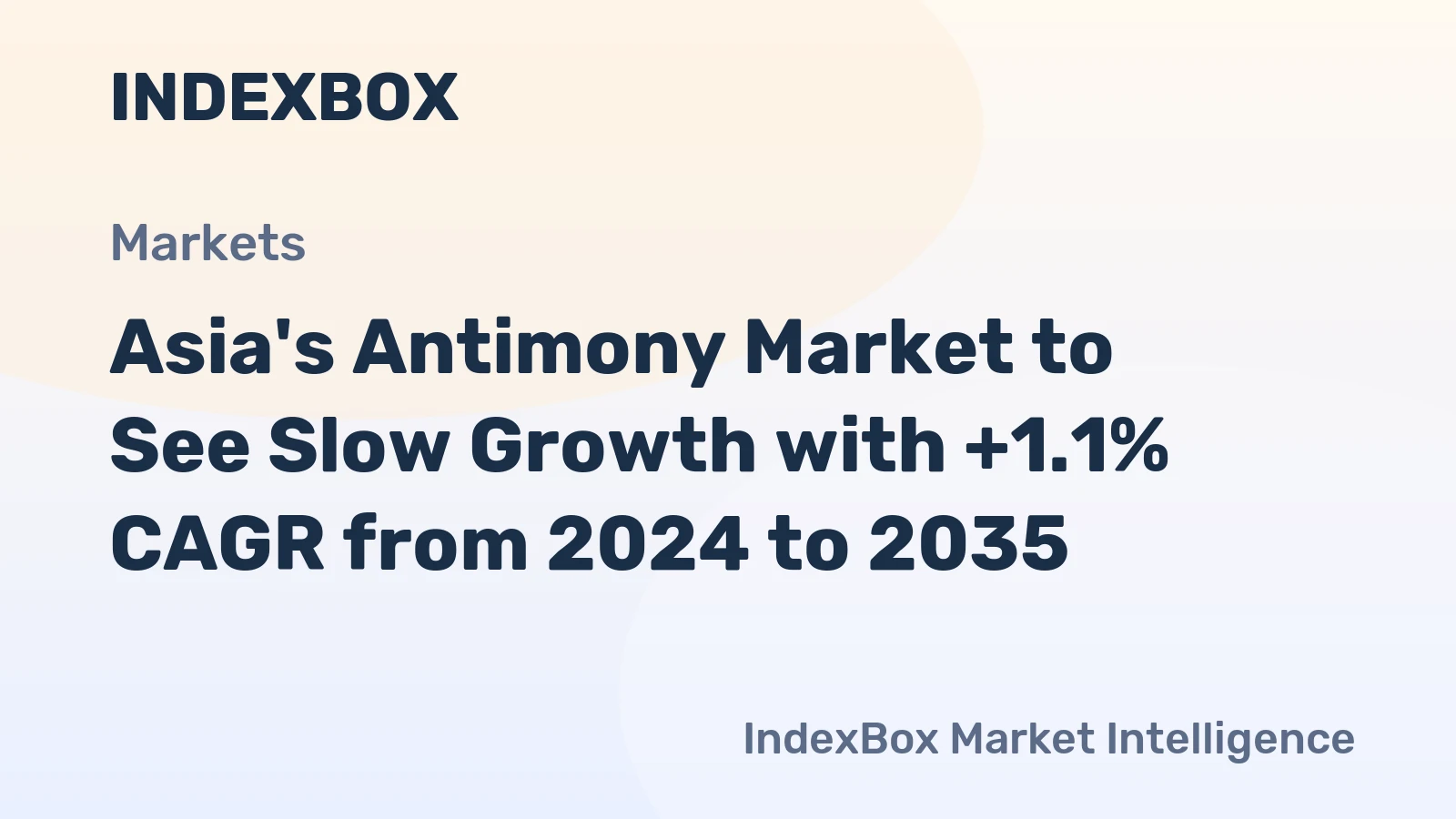 Asia's Antimony Market to See Slow Growth with +1.1% CAGR from 2024 to 2035