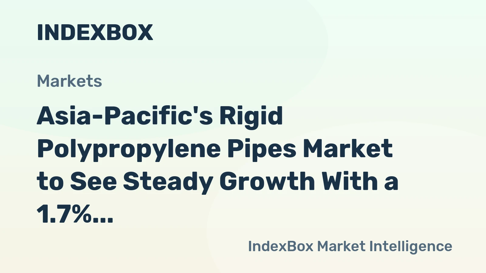Asia-Pacific's Rigid Polypropylene Pipes Market to See Steady Growth With a 1.7% CAGR Through 2035