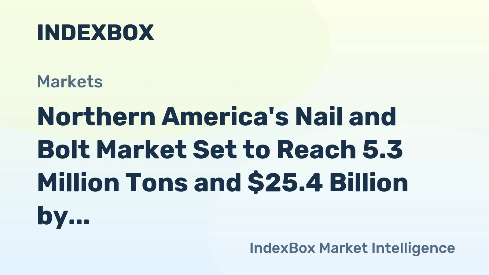Northern America's Nail and Bolt Market Set to Reach 5.3 Million Tons and $25.4 Billion by 2035