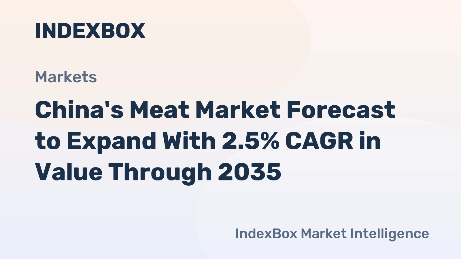 China's Meat Market Forecast to Expand With 2.5% CAGR in Value Through 2035
