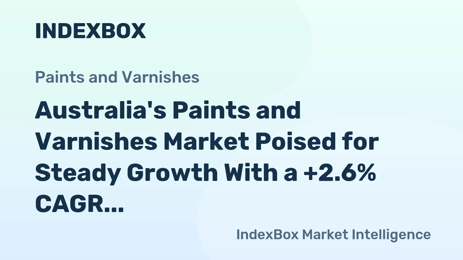 Australia's Paints and Varnishes Market Poised for Steady Growth With a +2.6% CAGR Through 2035