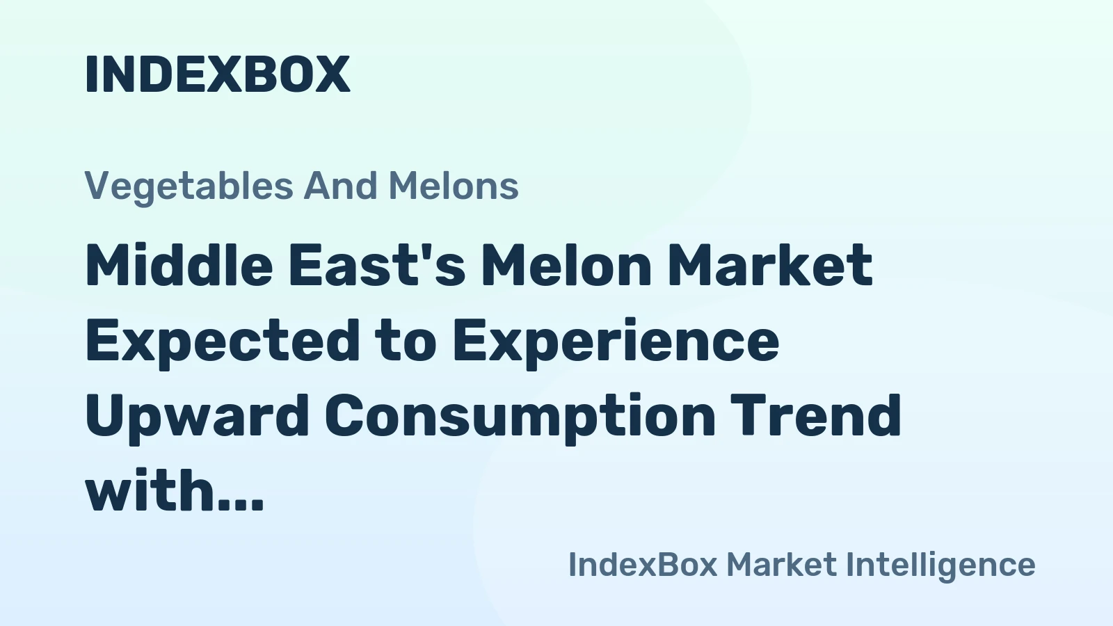 Middle East's Melon Market Expected to Experience Upward Consumption Trend with Market Volume Reaching 2.9M tons and Market Value of $2.2B by 2035