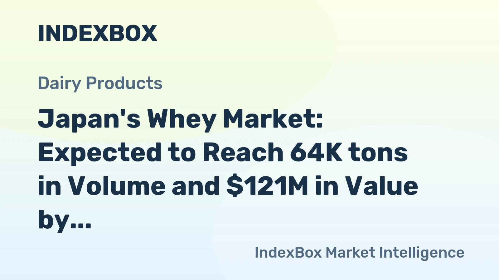 Japan's Whey Market: Expected to Reach 64K tons in Volume and $121M in Value by 2035