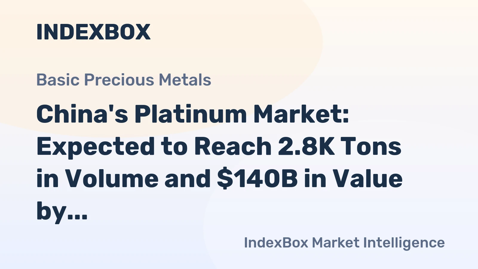 China's Platinum Market: Expected to Reach 2.8K Tons in Volume and $140B in Value by 2035