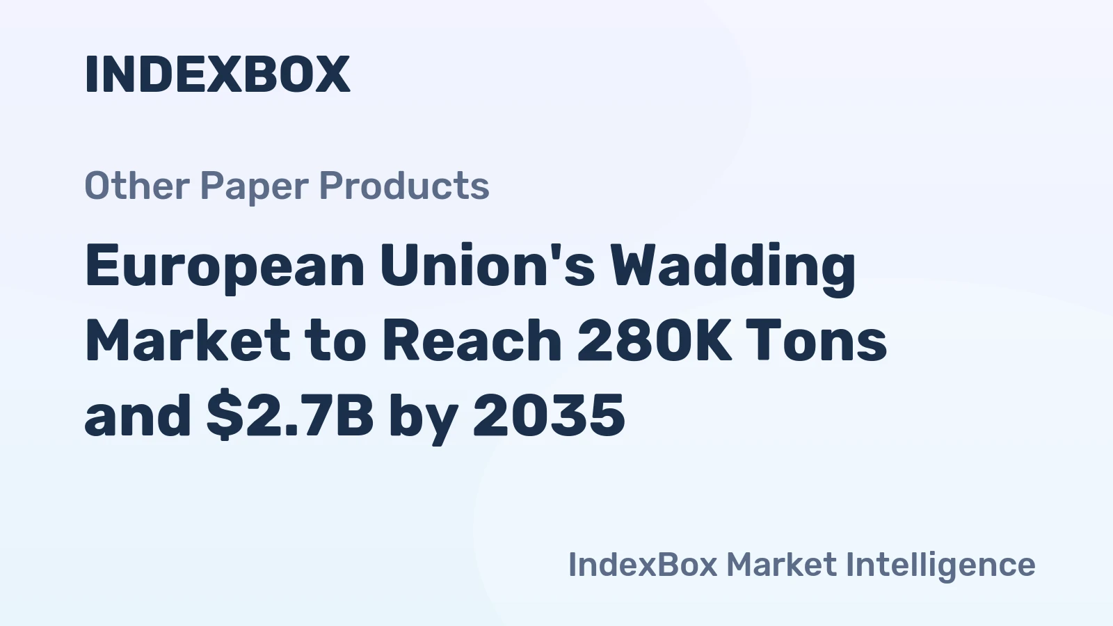 European Union's Wadding Market to Reach 280K Tons and $2.7B by 2035