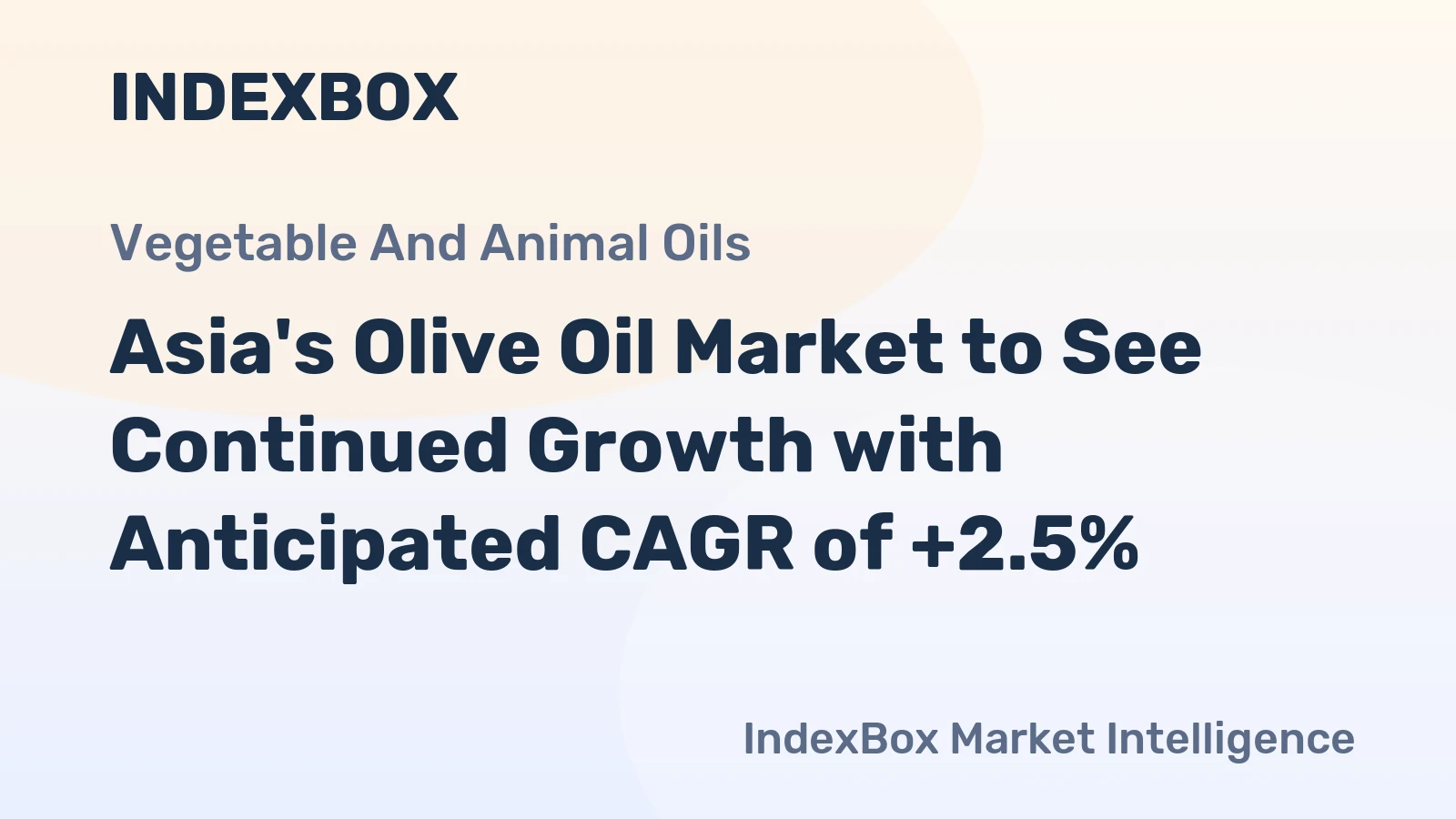 Asia's Olive Oil Market to See Continued Growth with Anticipated CAGR of +2.5%