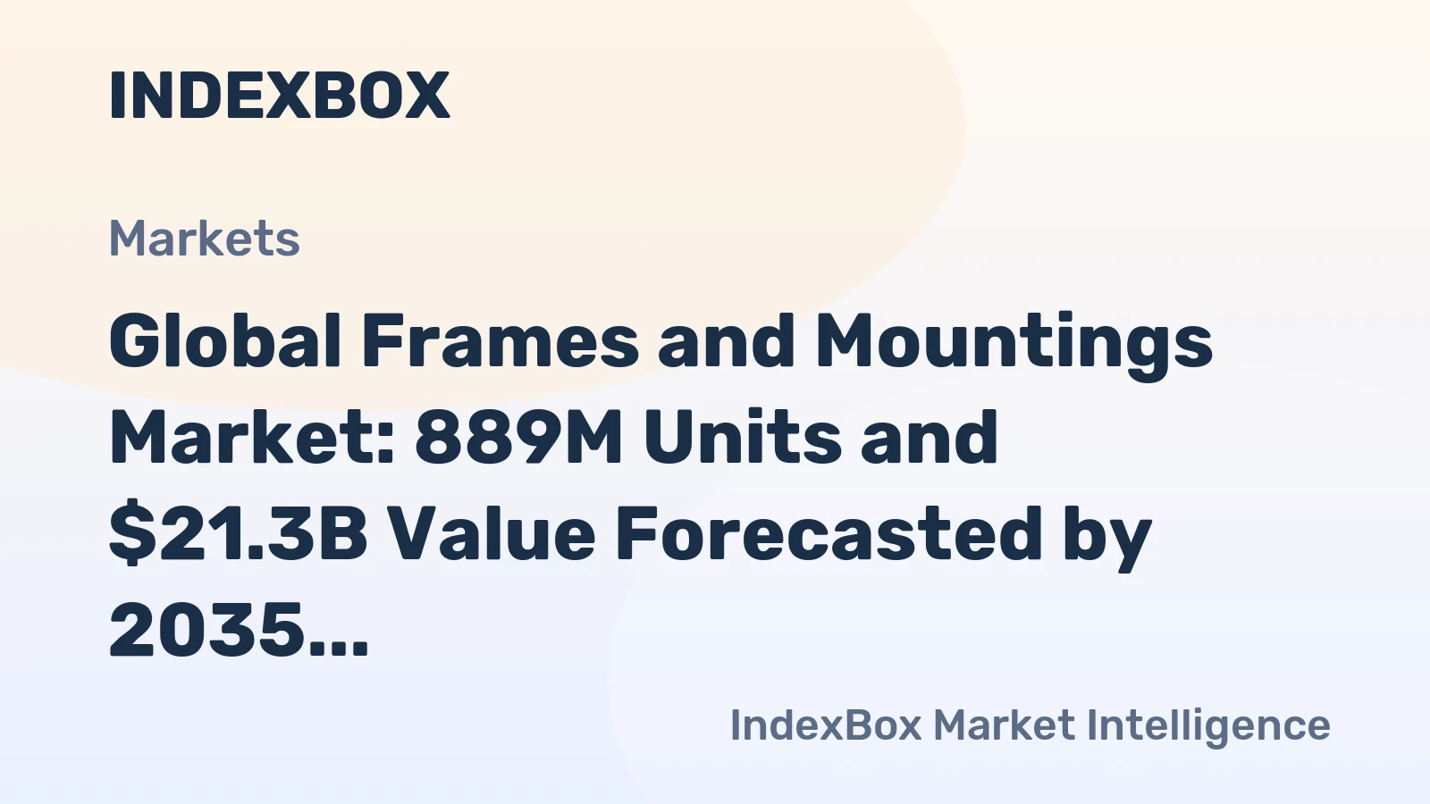 Global Frames and Mountings Market: 889M Units and $21.3B Value Forecasted by 2035