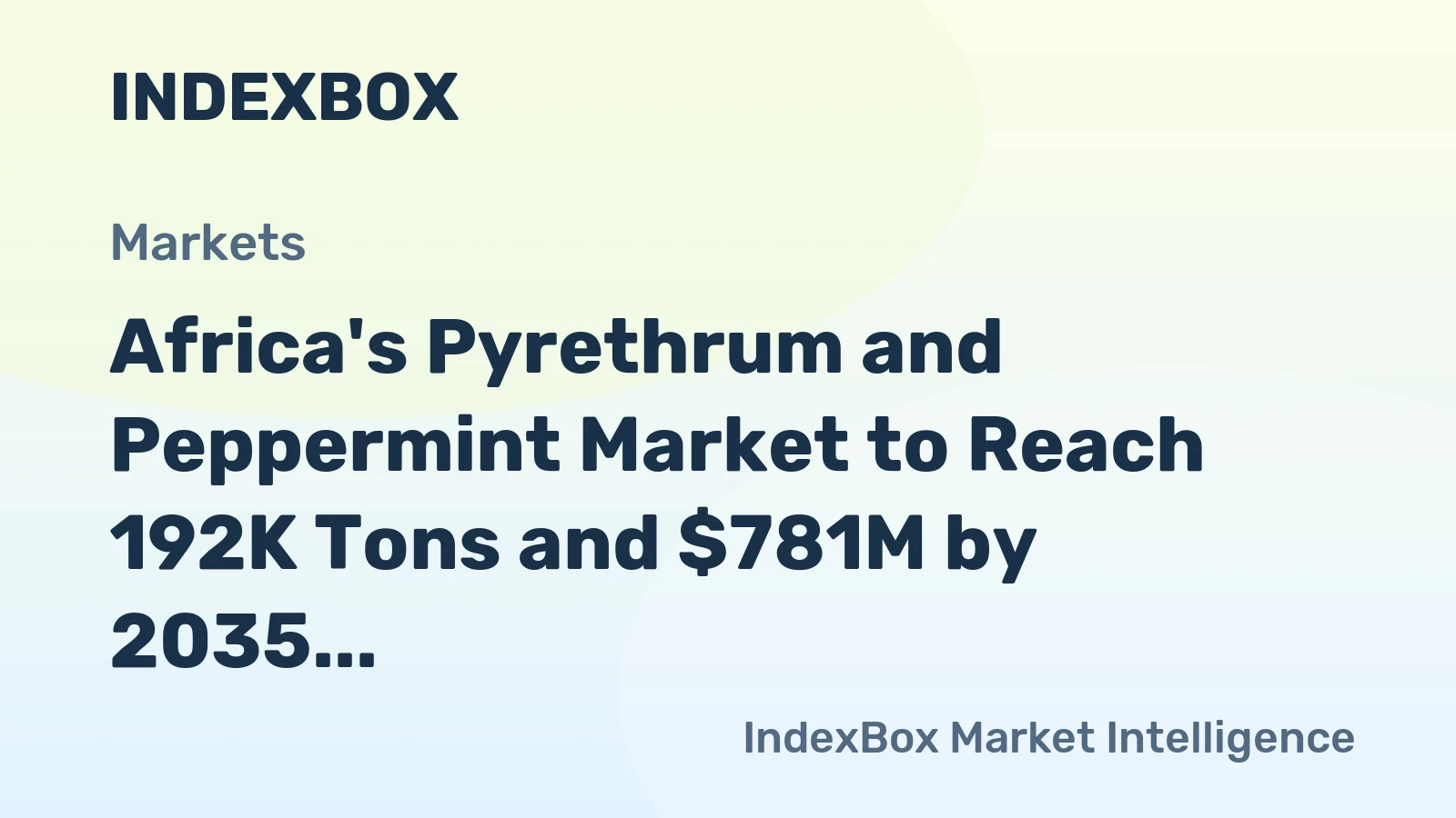 Africa's Pyrethrum and Peppermint Market to Reach 192K Tons and $781M by 2035, Driven by Rising Demand