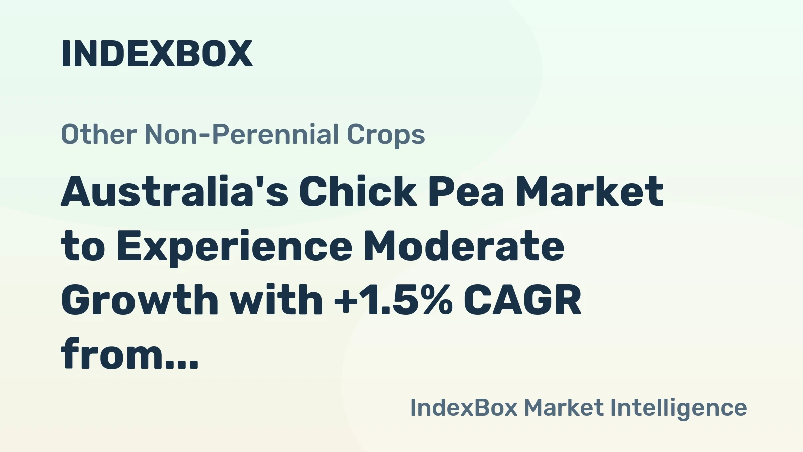 Australia's Chick Pea Market to Experience Moderate Growth with +1.5% CAGR from 2024-2035
