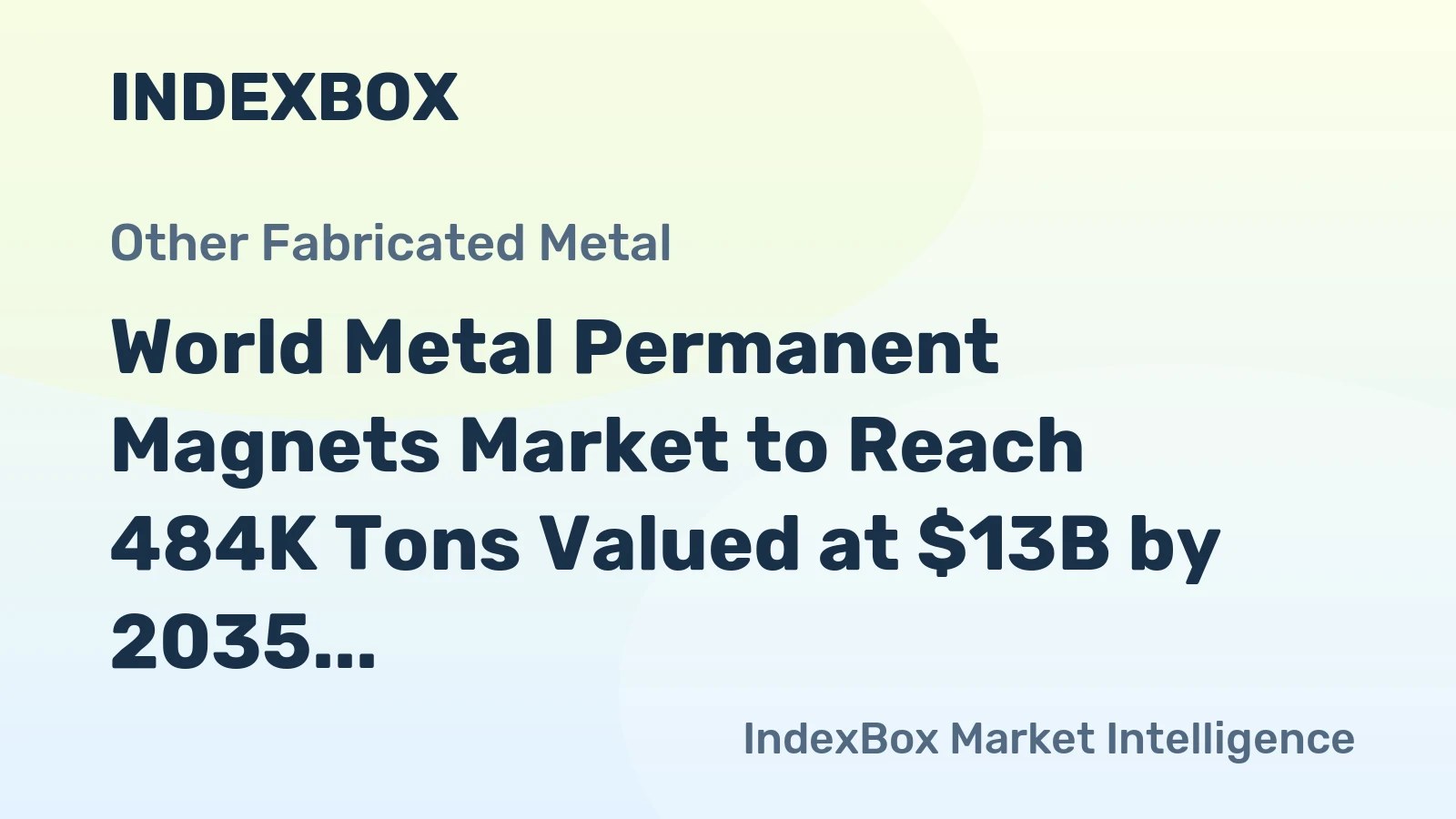World Metal Permanent Magnets Market to Reach 484K Tons Valued at $13B by 2035