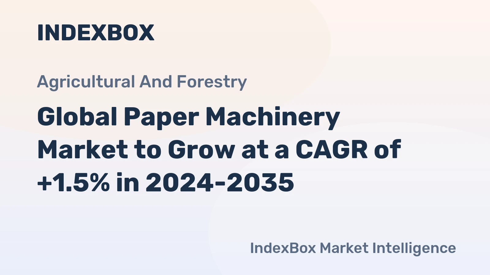 Global Paper Machinery Market to Grow at a CAGR of +1.5% in 2024-2035