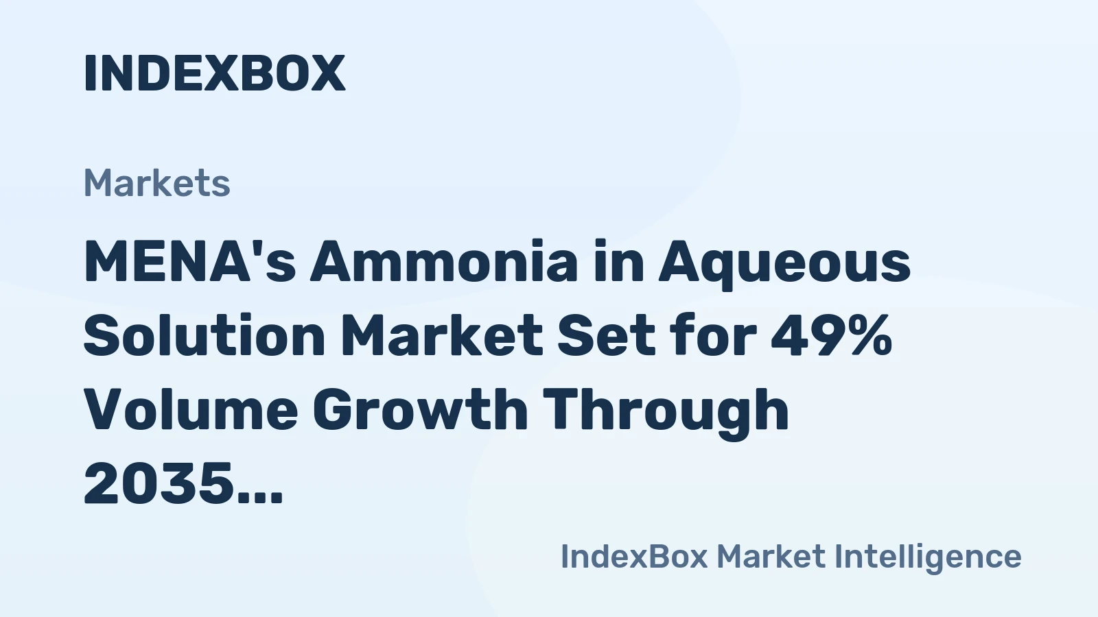 MENA's Ammonia in Aqueous Solution Market Set for 49% Volume Growth Through 2035