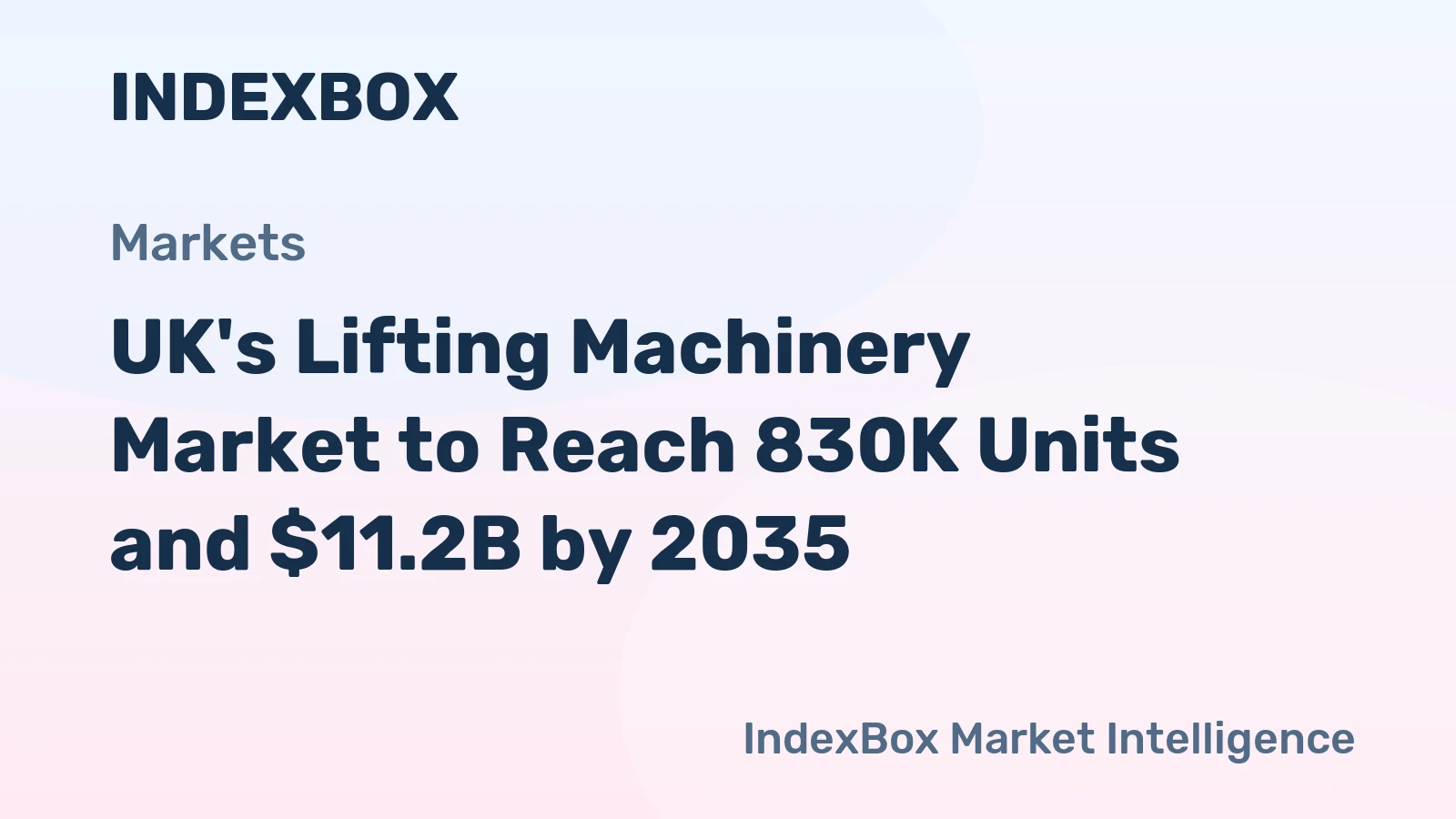 UK's Lifting Machinery Market to Reach 830K Units and $11.2B by 2035
