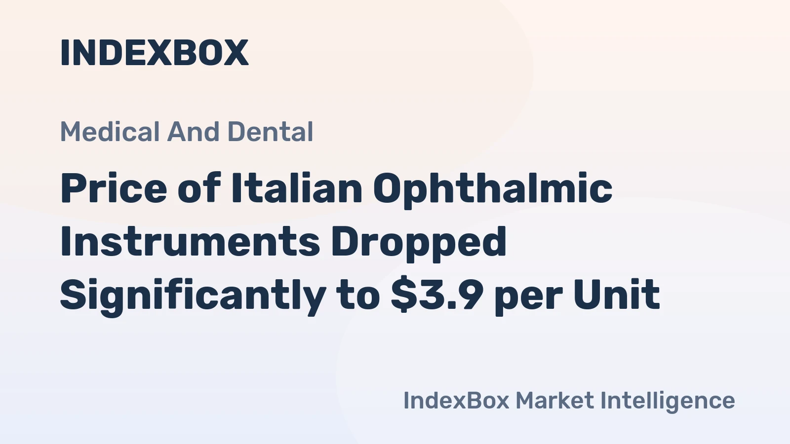 Price of Italian Ophthalmic Instruments Dropped Significantly to $3.9 per Unit