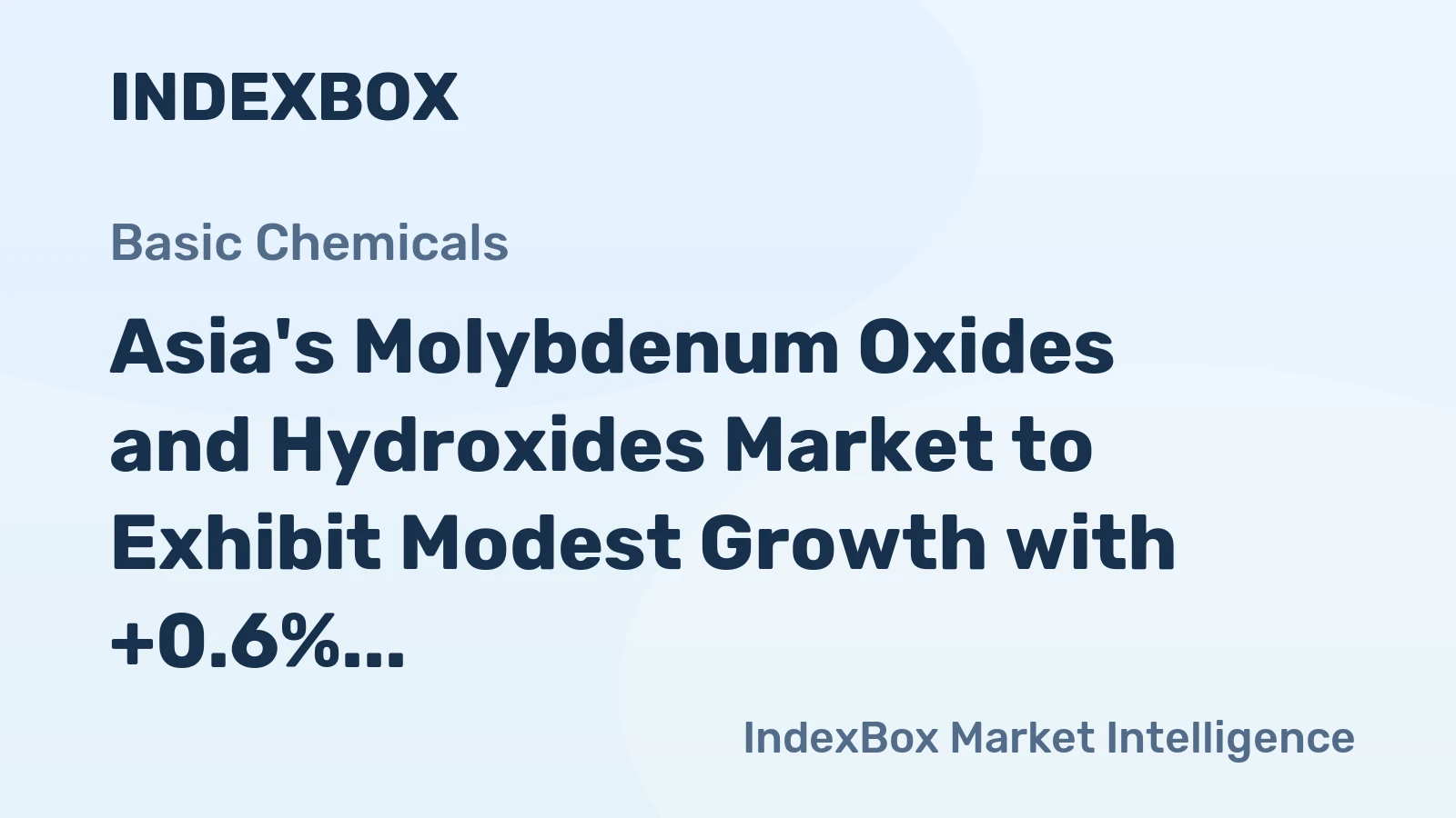 Asia's Molybdenum Oxides and Hydroxides Market to Exhibit Modest Growth with +0.6% CAGR through 2035, Reaching $518M