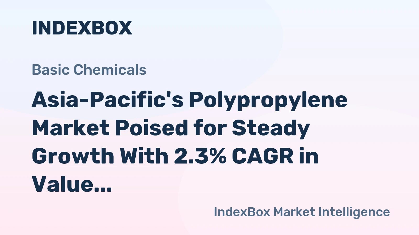 Asia-Pacific's Polypropylene Market Poised for Steady Growth With 2.3% CAGR in Value